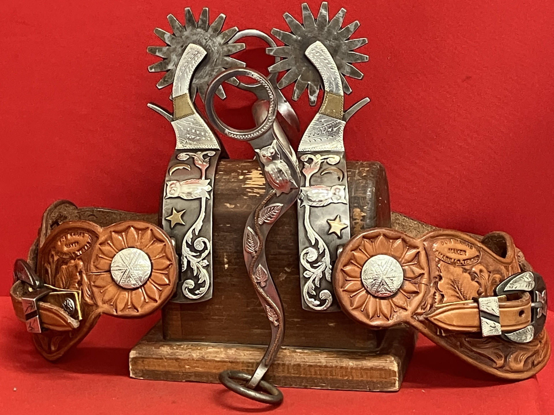 JERRY CATES BIT & SPUR SET MARRS STRAPS