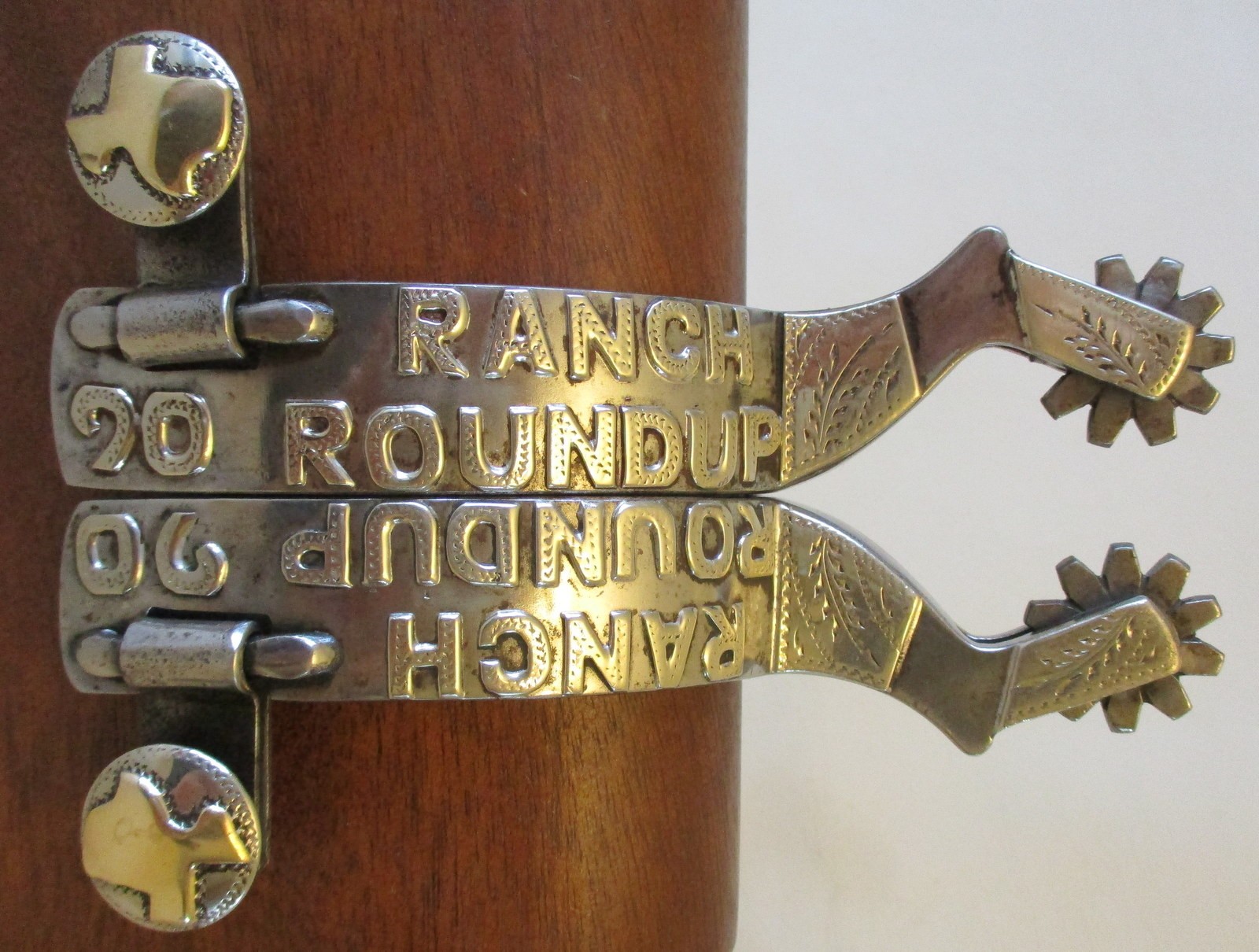 10462 Handmade JERRY CATES Ranch Round Up Spurs Unworn Condition